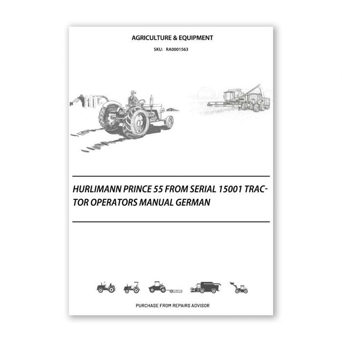 Hurlimann PRINCE 55 from serial 15001 Tractor Operators Manual German
