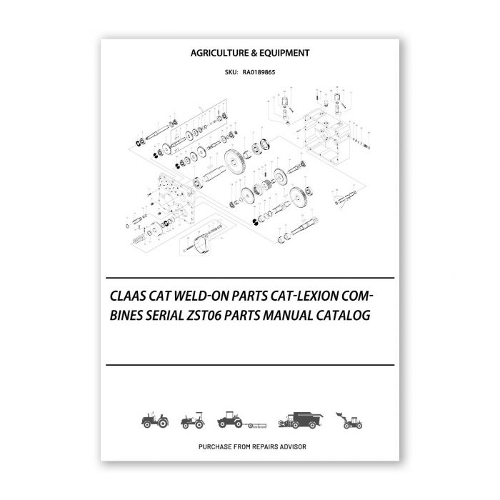 Claas Cat Weld-On Parts Cat-Lexion Combines Serial Zst06 Parts Manual