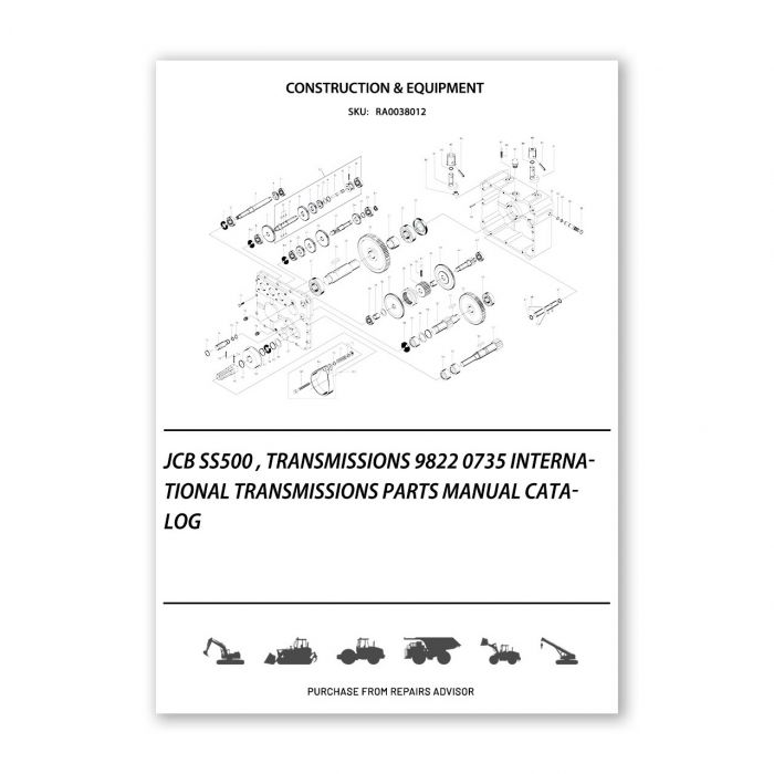 JCB SS500, Transmissions 9822 0735 International Parts Manual Catalog