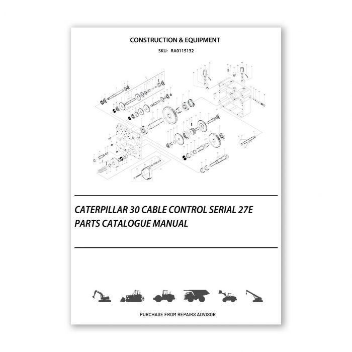 Caterpillar 30 Cable Control Serial 27E Parts Catalogue Manual