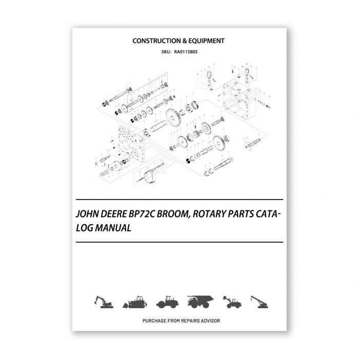 John Deere Bp72C Broom, Rotary Parts Catalog Manual