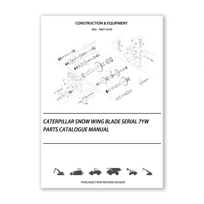 Caterpillar Snow Wing Blade Serial 7YW Parts Catalogue Manual