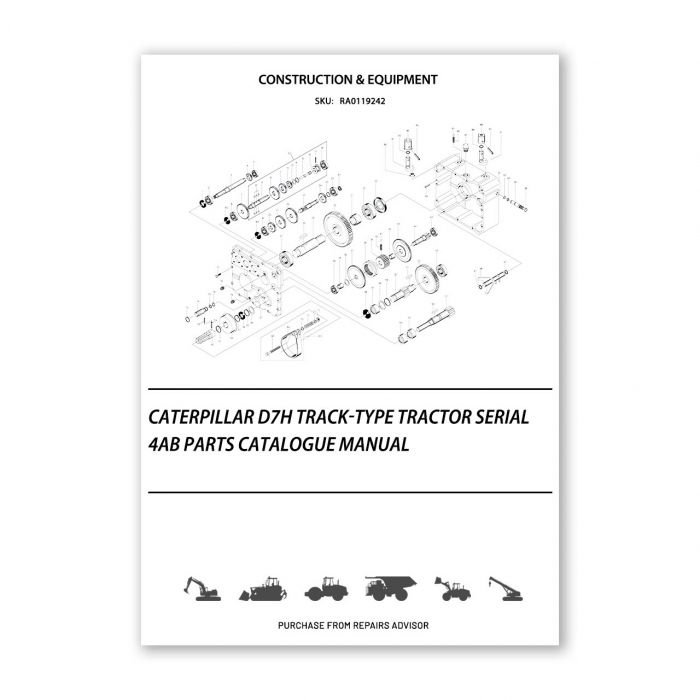 Caterpillar D7H Track-Type Tractor Serial 4AB Parts Catalogue Manual