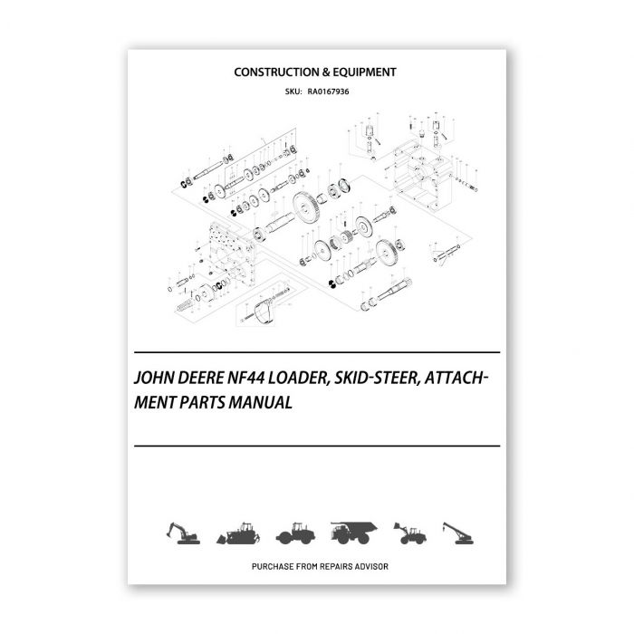 John Deere Nf44 Loader, Skid-Steer, Attachment Parts Manual