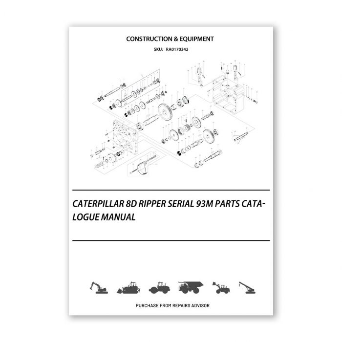 Caterpillar 8D Ripper Serial 93M Parts Catalogue Manual