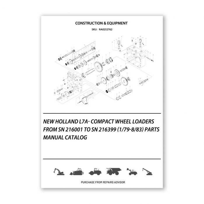 New Holland L7A Compact Wheel Loader Parts Manual | Sn 216001-216399
