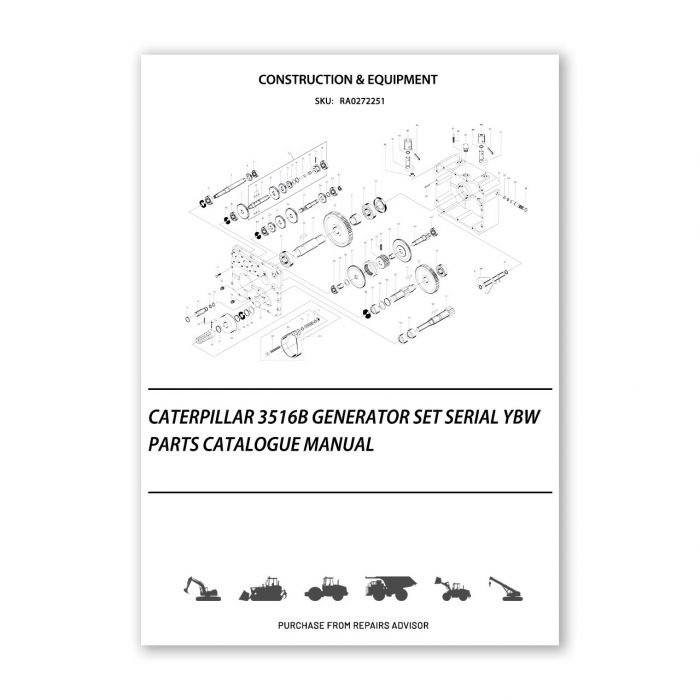 Caterpillar 3516B Generator Set Serial YBW Parts Catalogue Manual