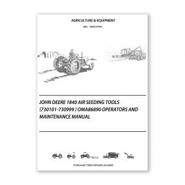 John Deere 1840 Air Seeding Tools (730101-730999 ) OMA86890 Operators ...