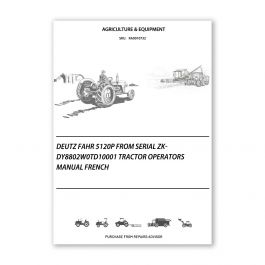 Deutz Fahr 5120P Tractor Operators Manual (French)