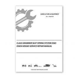 Claas GRAMMER Seat Spring System DS85 DS85H MSG85 Service Repair Manual