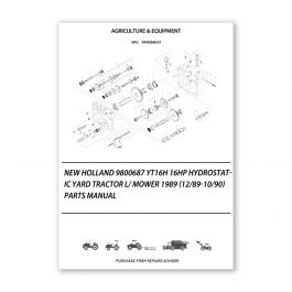 New Holland 9800687 Yt16H 16Hp Hydrostatic Yard Tractor Parts Manual