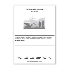 Caterpillar 163 HYDRAULIC CONTROL Operation Maintenance Manual
