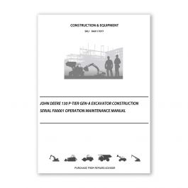 Operation & Maintenance Manual for John Deere 130 P-tier Gen-A Excavator