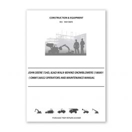 John Deere 724D, 826D Walk-Behind Snowblower OMM136922 Operators and ...