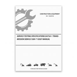 Service Testing Specifications D475A-1 Transmission SEBH521300-7 10507