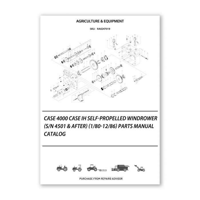 Case 4000 Case Ih Self-Propelled Windrower Parts Manual