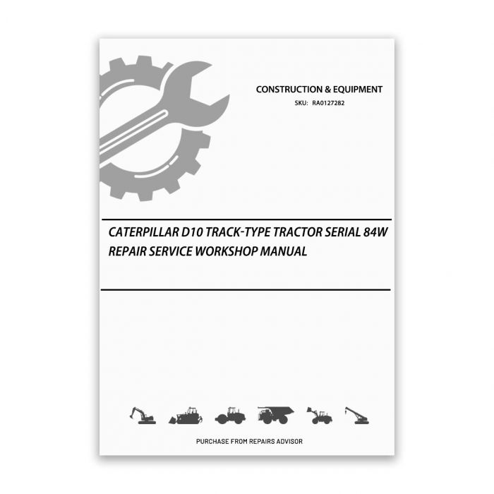 Caterpillar D10 Track-Type Tractor Serial 84W Repair Service Workshop ...