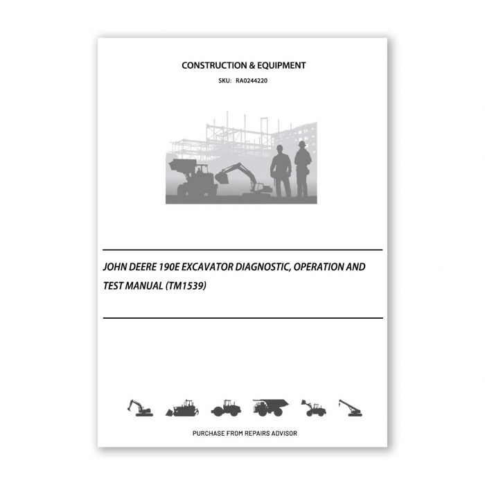 John Deere 190E Excavator Diagnostic, Operation and Test Manual (tm1539)