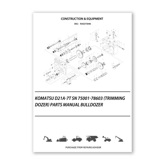 Komatsu D21A-7T SN 75001-78603 (Trimming Dozer) Parts Manual