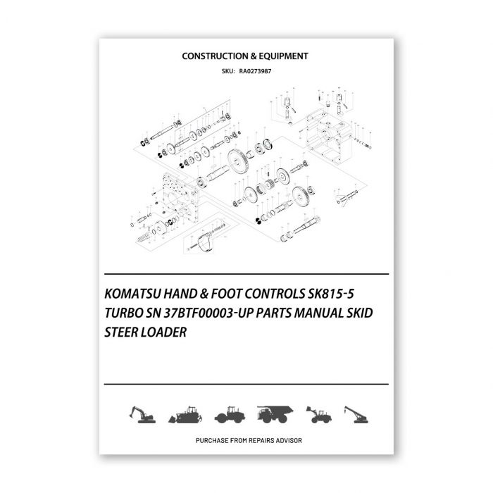 Komatsu HAND & FOOT CONTROLS SK815-5 Turbo SN 37BTF00003-Up Parts Manual